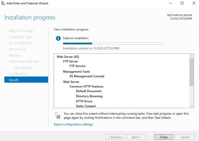 Installing FTP in Windows Server