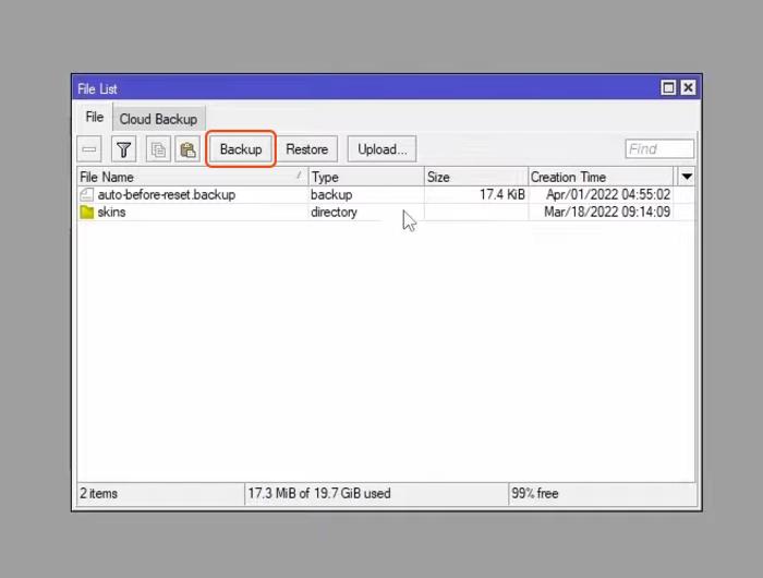 How To Create Backup Mikrotik Configuration And Restore Via Winbox