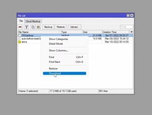How to create Backup Mikrotik Configuration and Restore via Winbox