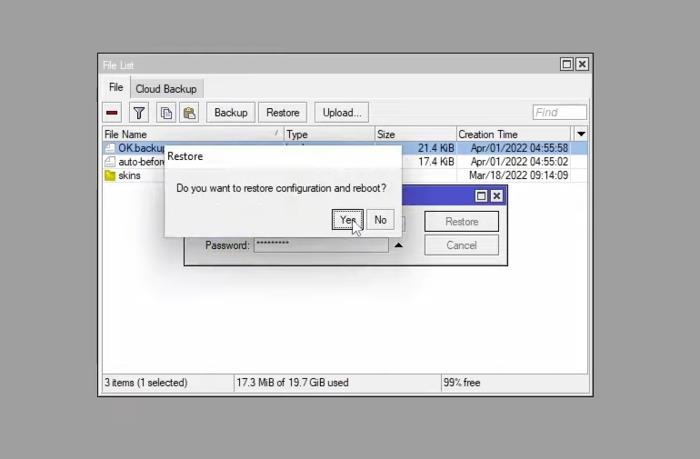 How To Create Backup Mikrotik Configuration And Restore Via Winbox
