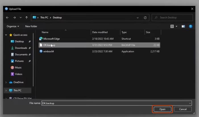How To Create Backup Mikrotik Configuration And Restore Via Winbox